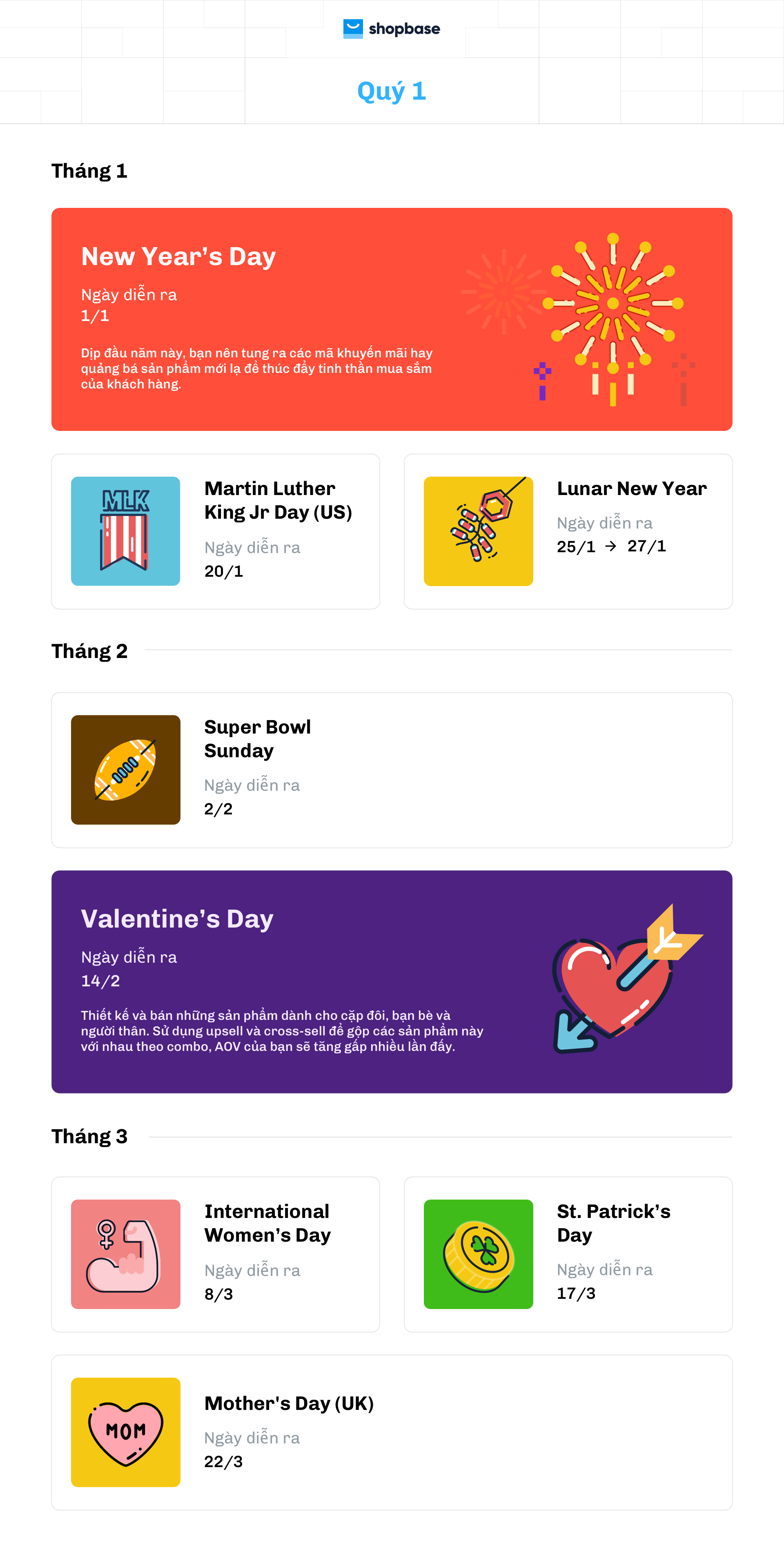 Ecommerce Calendar 2020 - Sẵn sàng cho năm mới khởi sắc!!