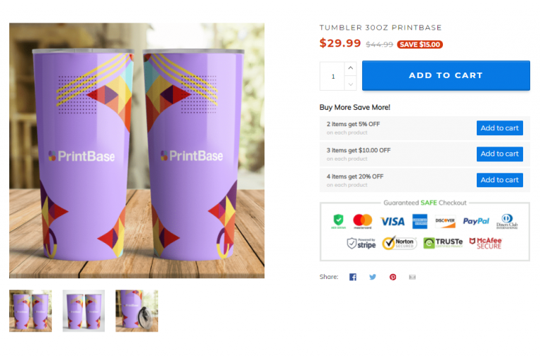Hướng Dẫn Bán Sản Phẩm Tumbler | PrintBase Selling Guide